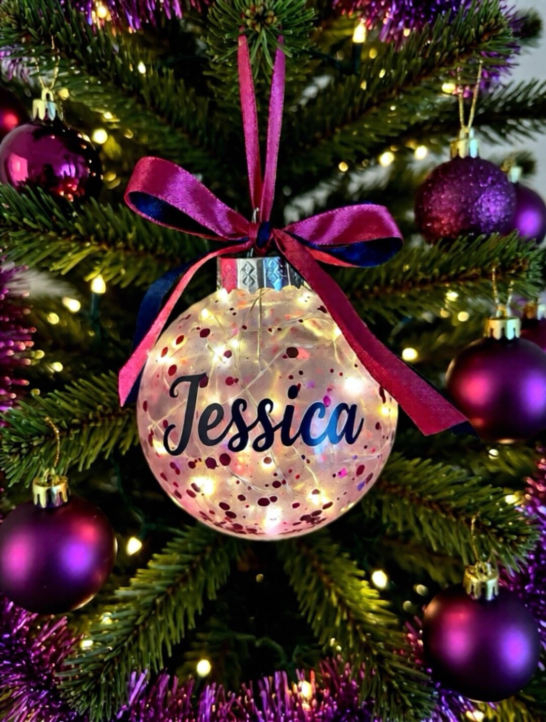 Personalized Light-up 3” Glass Christmas Ornament - Etsy