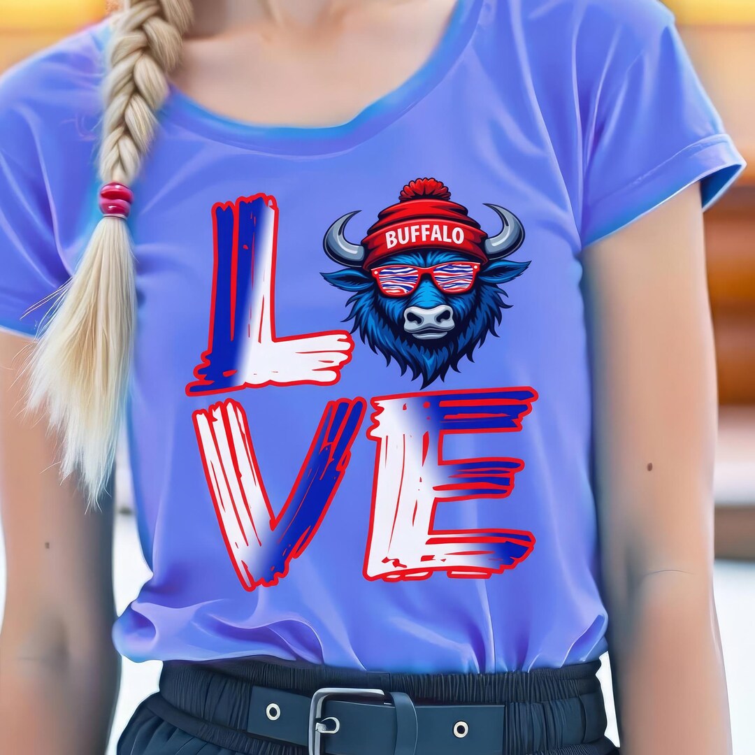 Love Buffalo Mascot Tshirt: Buffalo Sports Fan Streetwear Tee, Buffalo ...