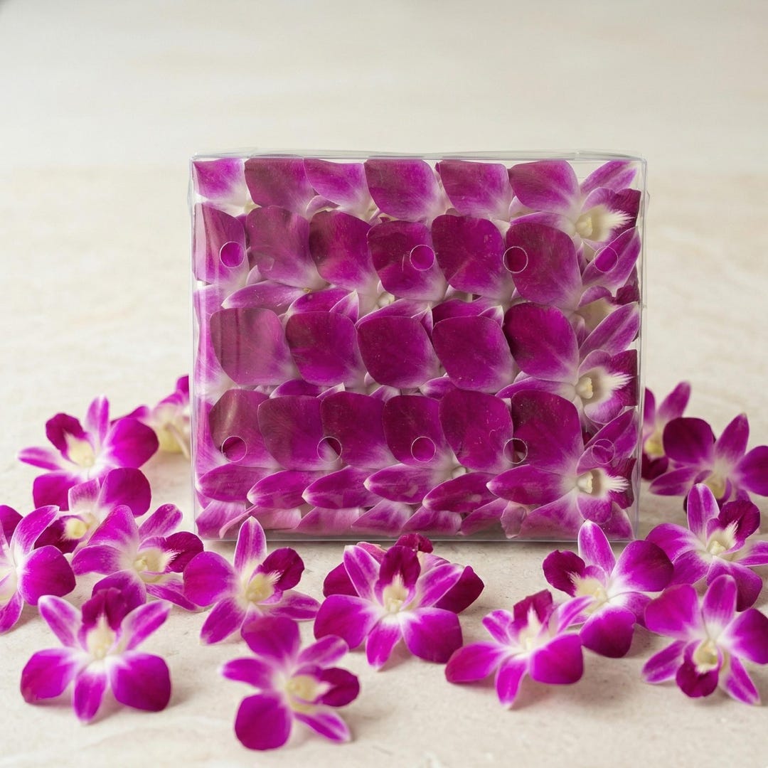 Purple Orchid Cocktail Garnish – 50 Fresh Dendrobium Blooms for Drinks ...