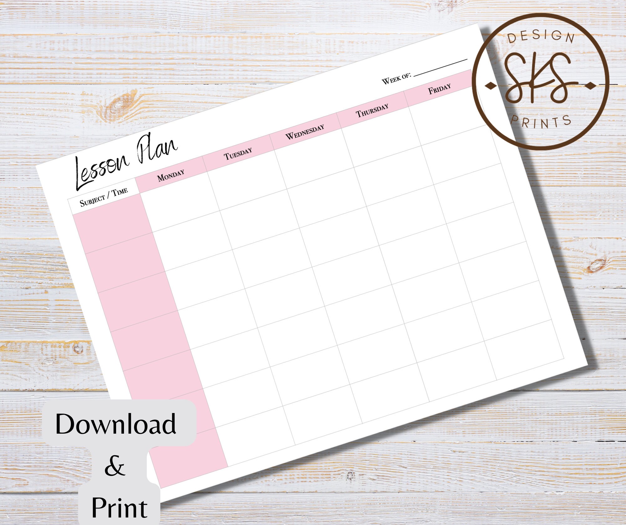 Minimalist Lesson Plan | Weekly Lesson Overview | Printable 8x11 - Etsy
