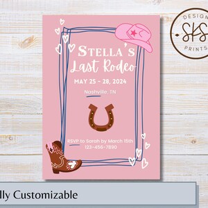 Last Rodeo Bachelorette Invite Template | Customizable | Instant ...