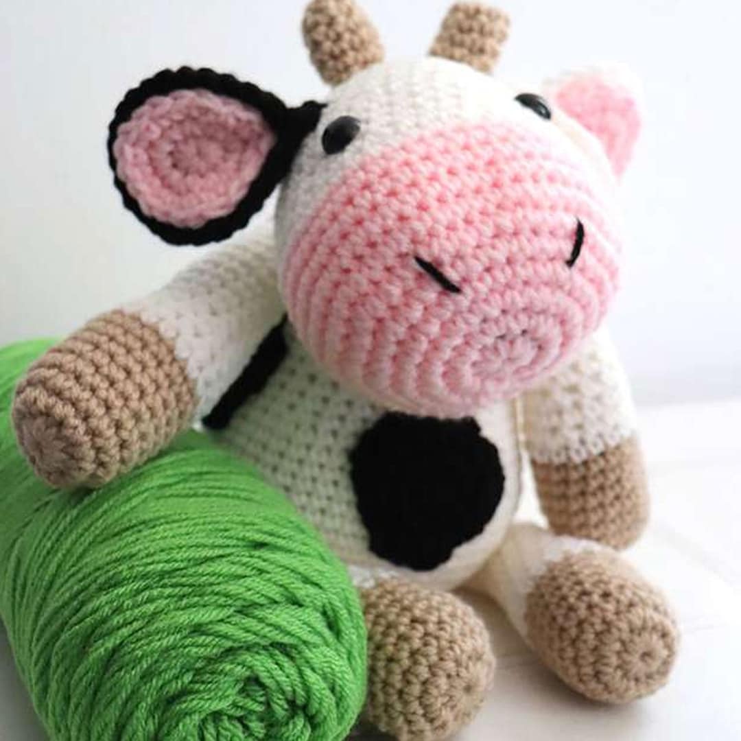 Cute Cow Crochet Pattern PDF, Amigurumi Farm Animal Toy Tutorial ...