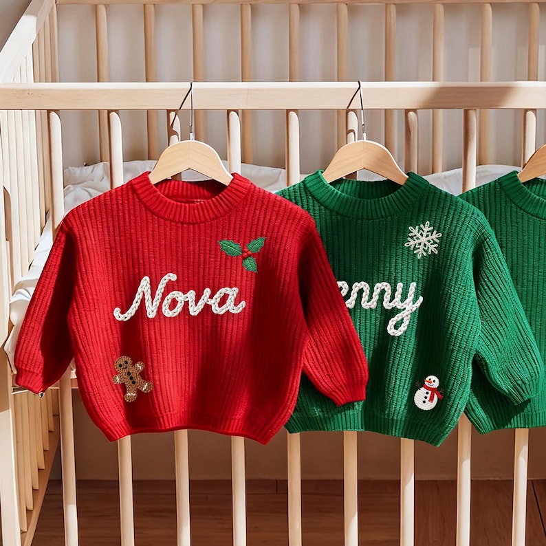 Personalized Christmas Sweater for Kids,custom Name Holiday Knit Jumper ...