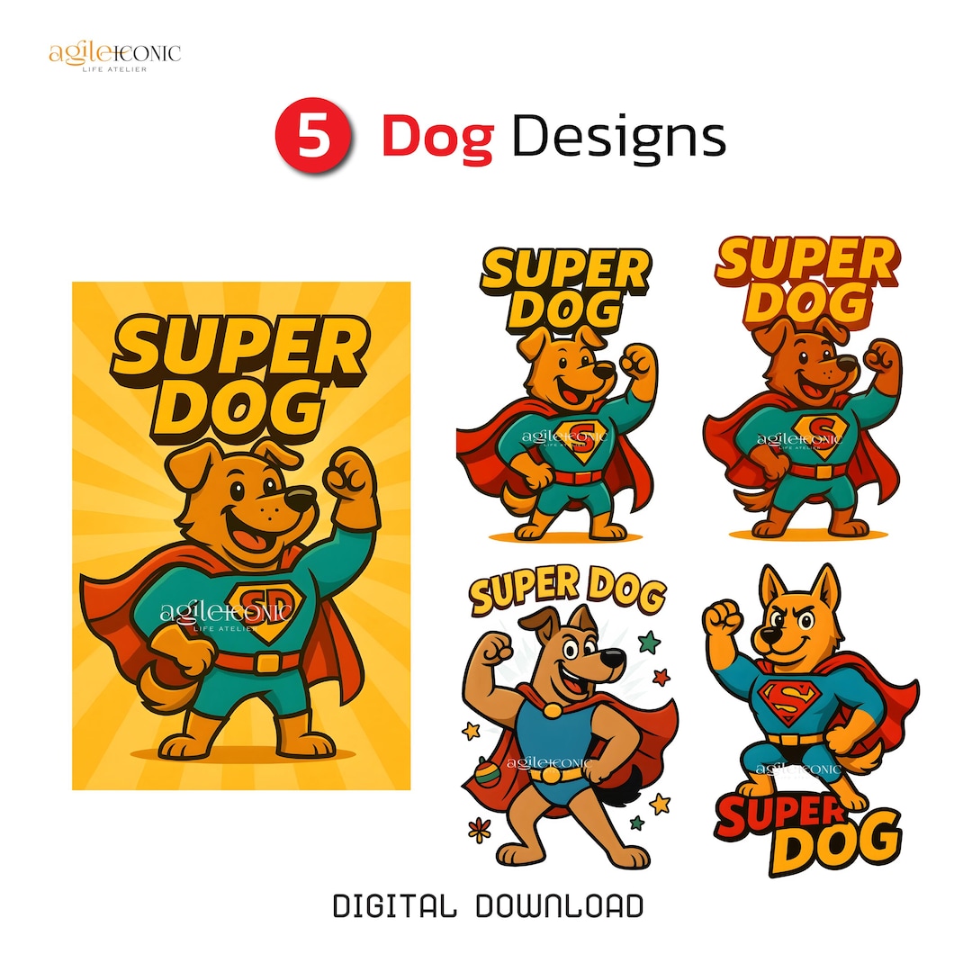 Super Dog Hero Clipart PNG | Cartoon Superhero Dog | Printable Comic ...