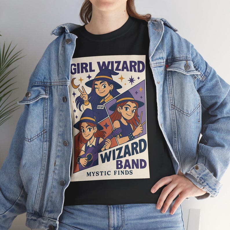 Girl Wizard Band Poster: Retro Witchy Celestial Art (digital Download ...