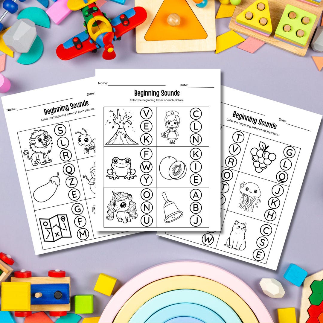 Beginning Sounds Worksheet | Phonics Activity for Preschool ...