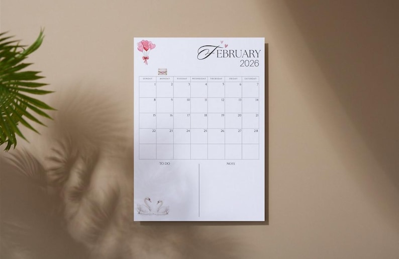 2026 Digital Calendar Yearly Overview Monthly Pages Printable Agenda ...