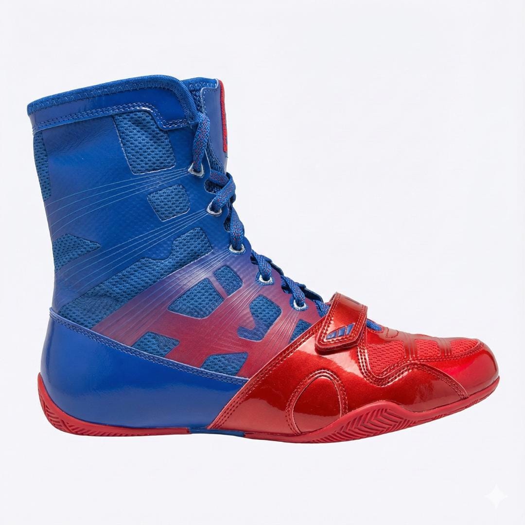 Hyperko Blue & Red Boxing Shoes – Lightweight Professional Fight Boots ...