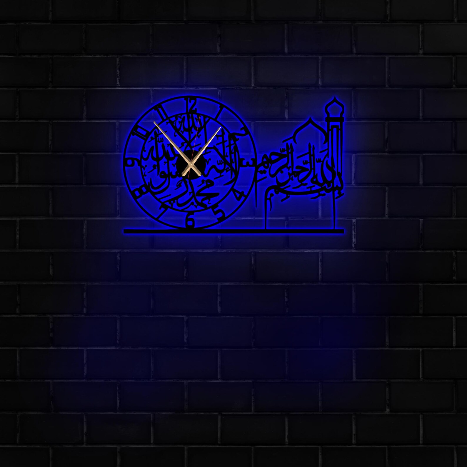 LED Arabic Calligraphy Clock • Modern Islamic Metal Wall Art Home Gift ...