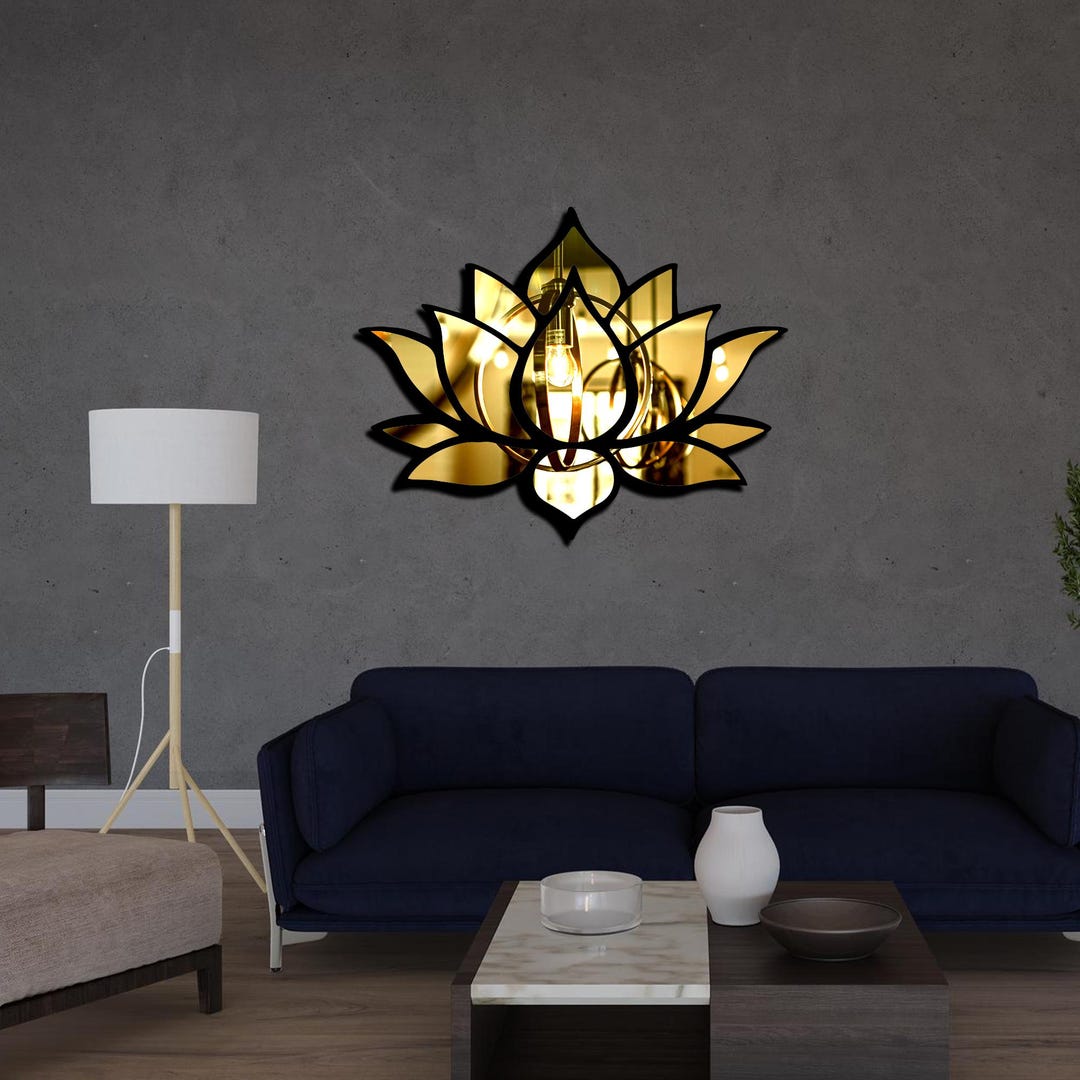 Lotus Flower Mirror: Modern Yoga Studio Wall Decor Housewarming Gift ...