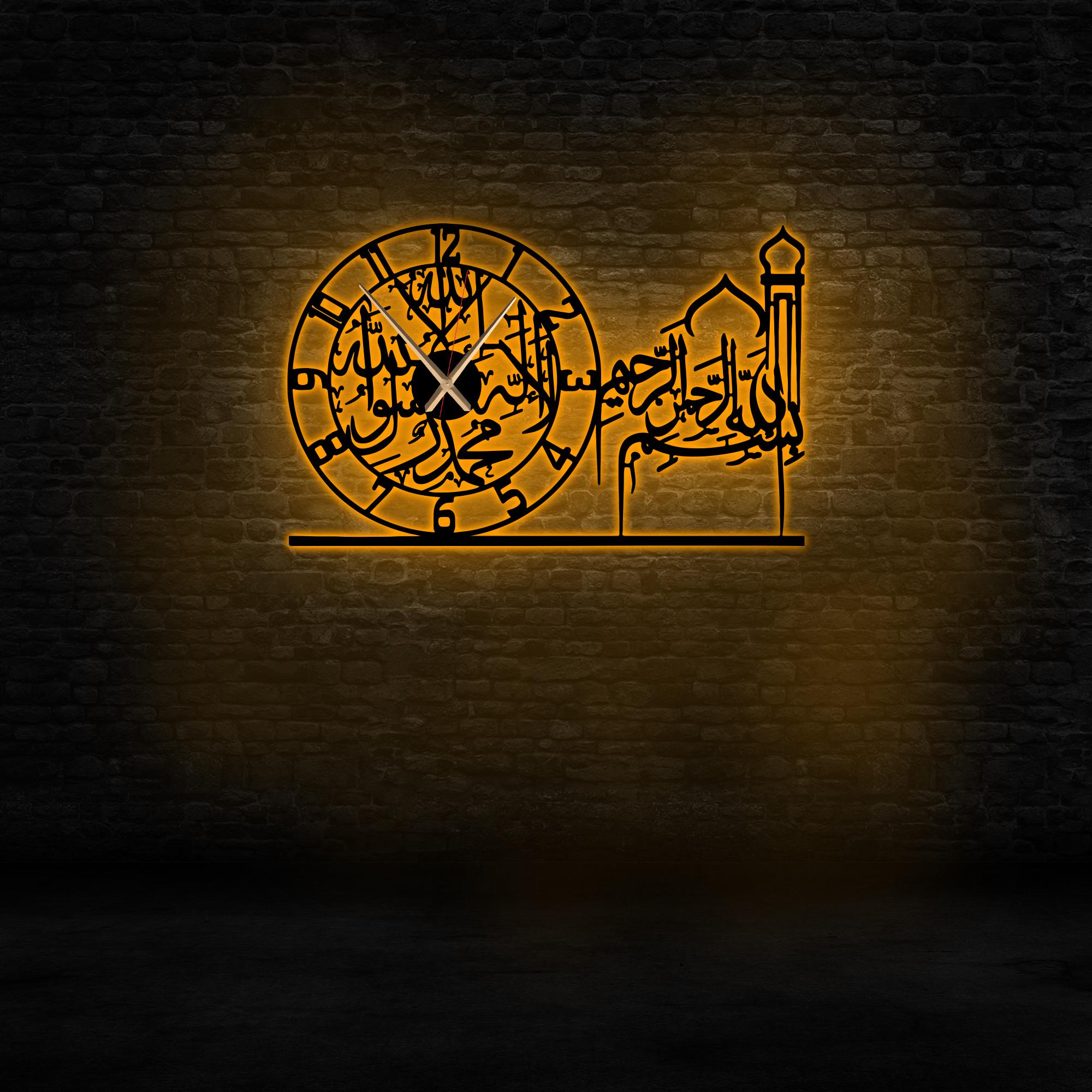LED Arabic Calligraphy Clock • -İslamic Wall Art-metal Arabic ...