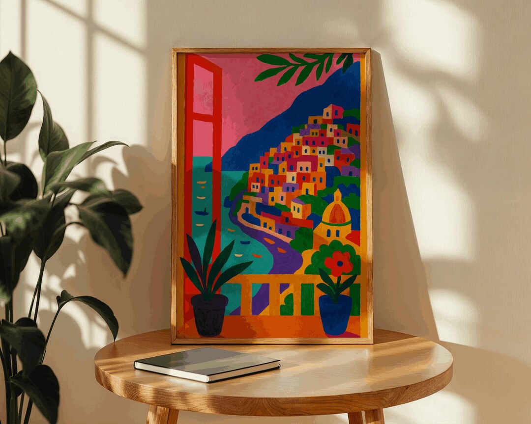 Amalfi Coast Wall Art – Henri Matisse Style Colourful Painting ...