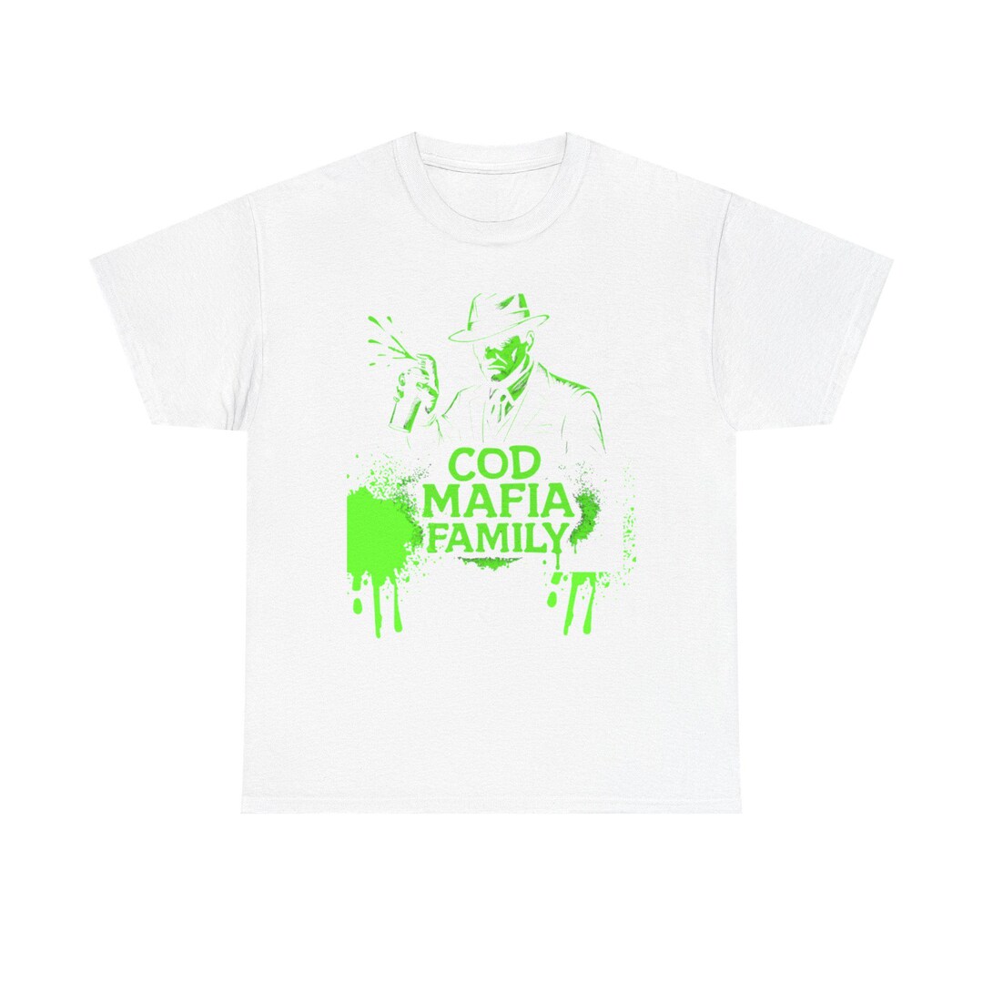 COD Mafia Family Tee | Neon Green Stencil Gangster Graphic - Etsy
