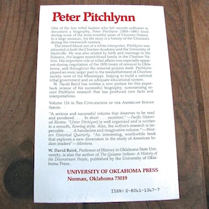 Peter Pitchlynn Chief of the Choctaws by W. David Baird University of ...