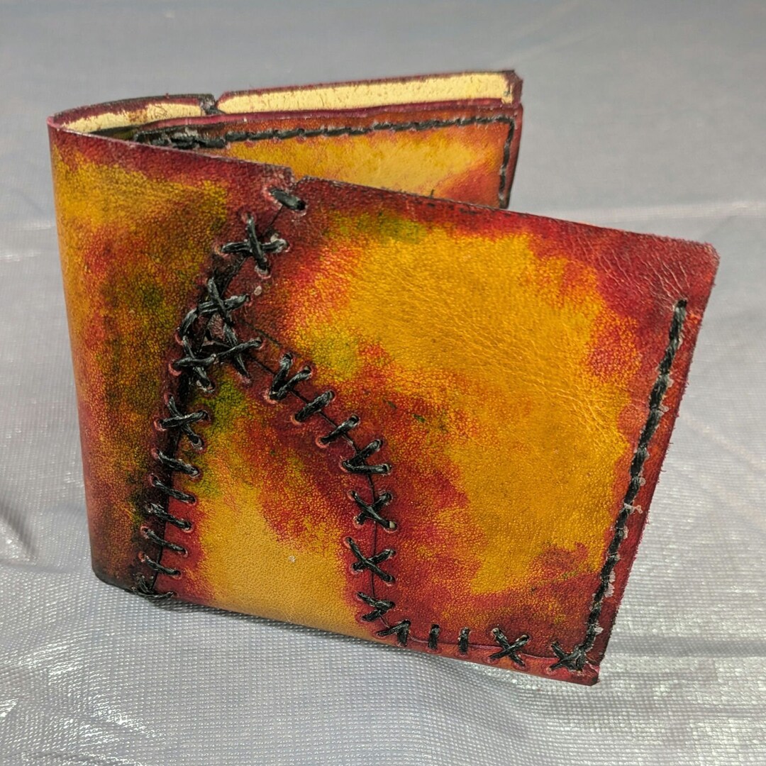 Bi-fold Wallet of Many Skins Creepy Leather Wallet - Etsy