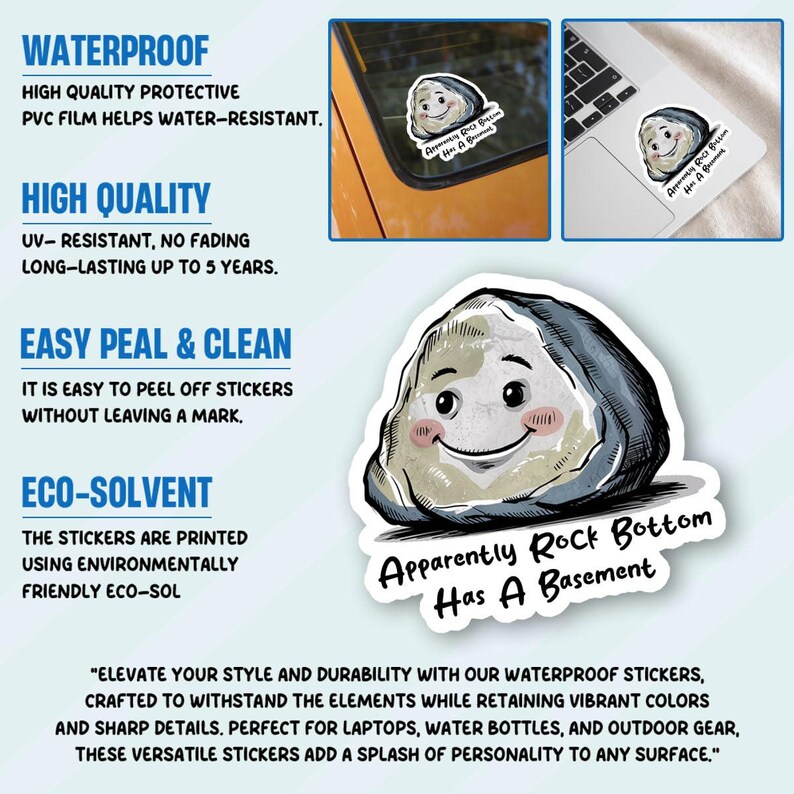 Funny Geology Sticker Pack: Rock Bottom Basement Humor - Etsy