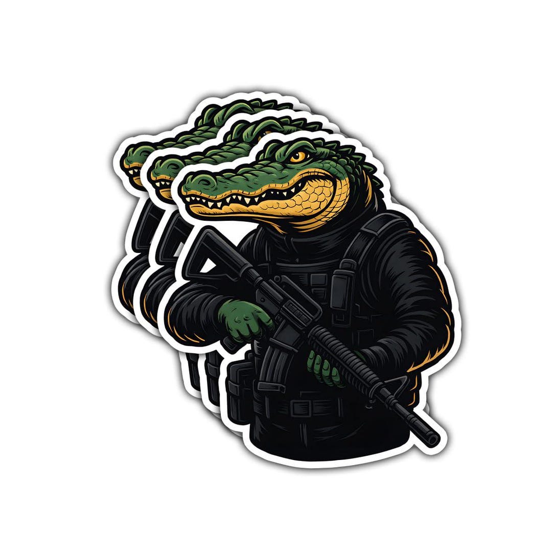 3pcs Tactical Alligator Stickers, Funny Military Gator Vinyl Decals ...