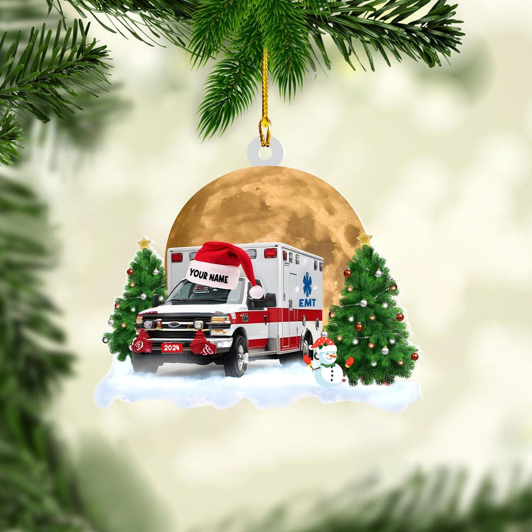 Personalized Car EMS Ornament, Custom EMS Car Ornament EMT Car Ornament ...