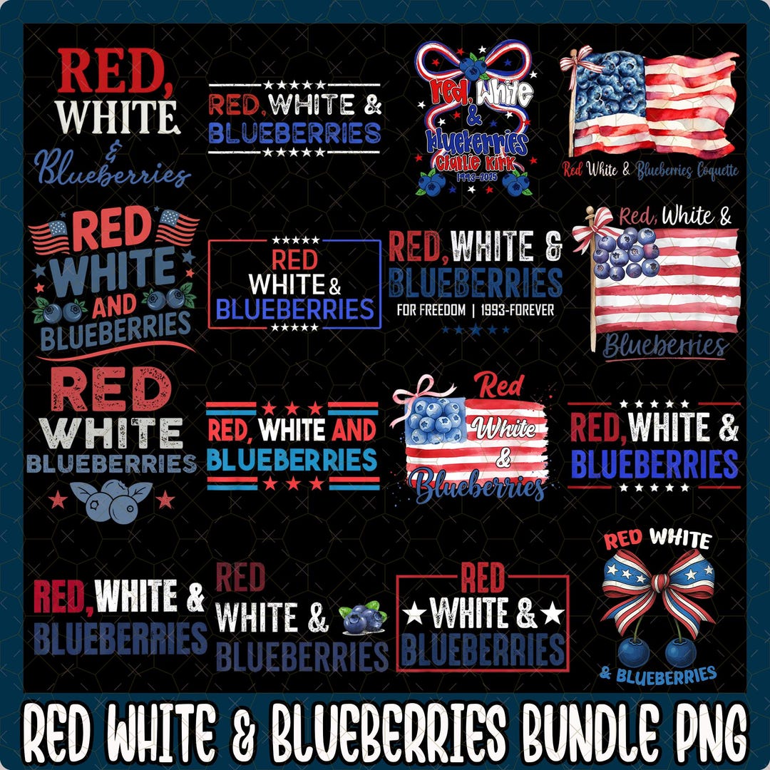 Red White and Blueberries Charlie Kirk Png Bundle, Charlie Kirk Erika ...