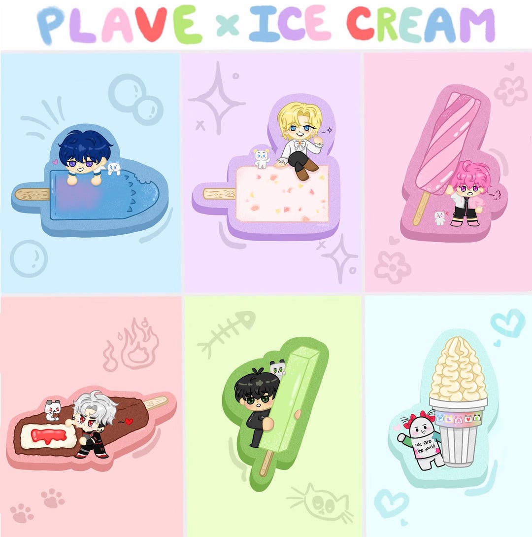 PLAVE Kpop | Korean Ice Cream Stickers | Glossy Vinyl | Waterproof | UV ...