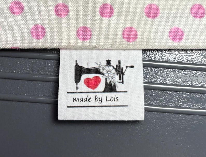 Custom Cotton Sew-in Labels: Sewing Machine Graphic, Personalized Tags ...