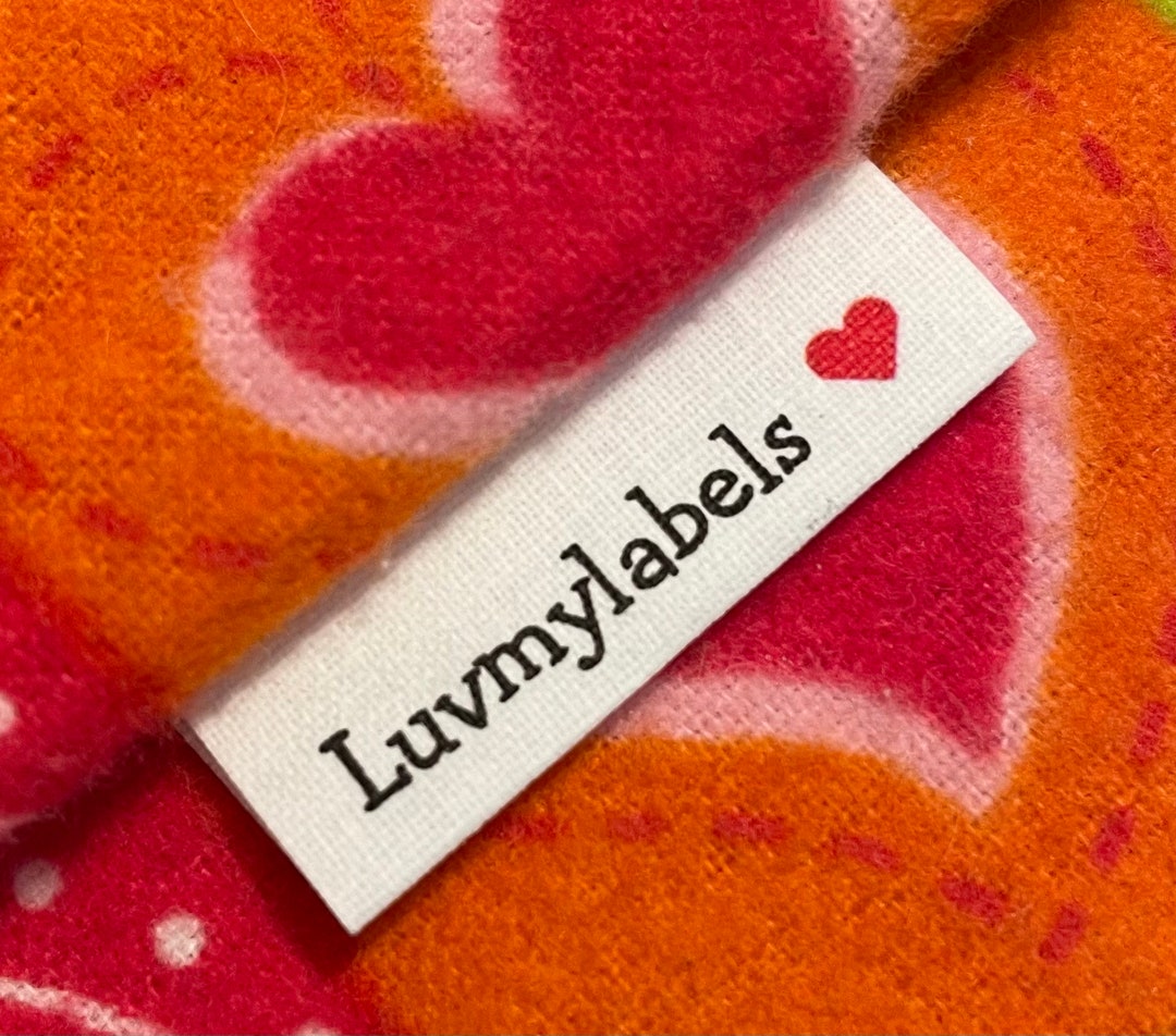 Custom Precut Custom, Fray-less, Folded Sewing Labels/tags With Heart ...