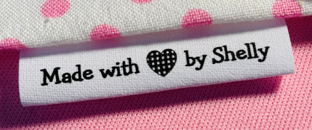 Custom Fold Sewing Label Tag Precut Custom Frayless, Fabric Sew in Loop ...