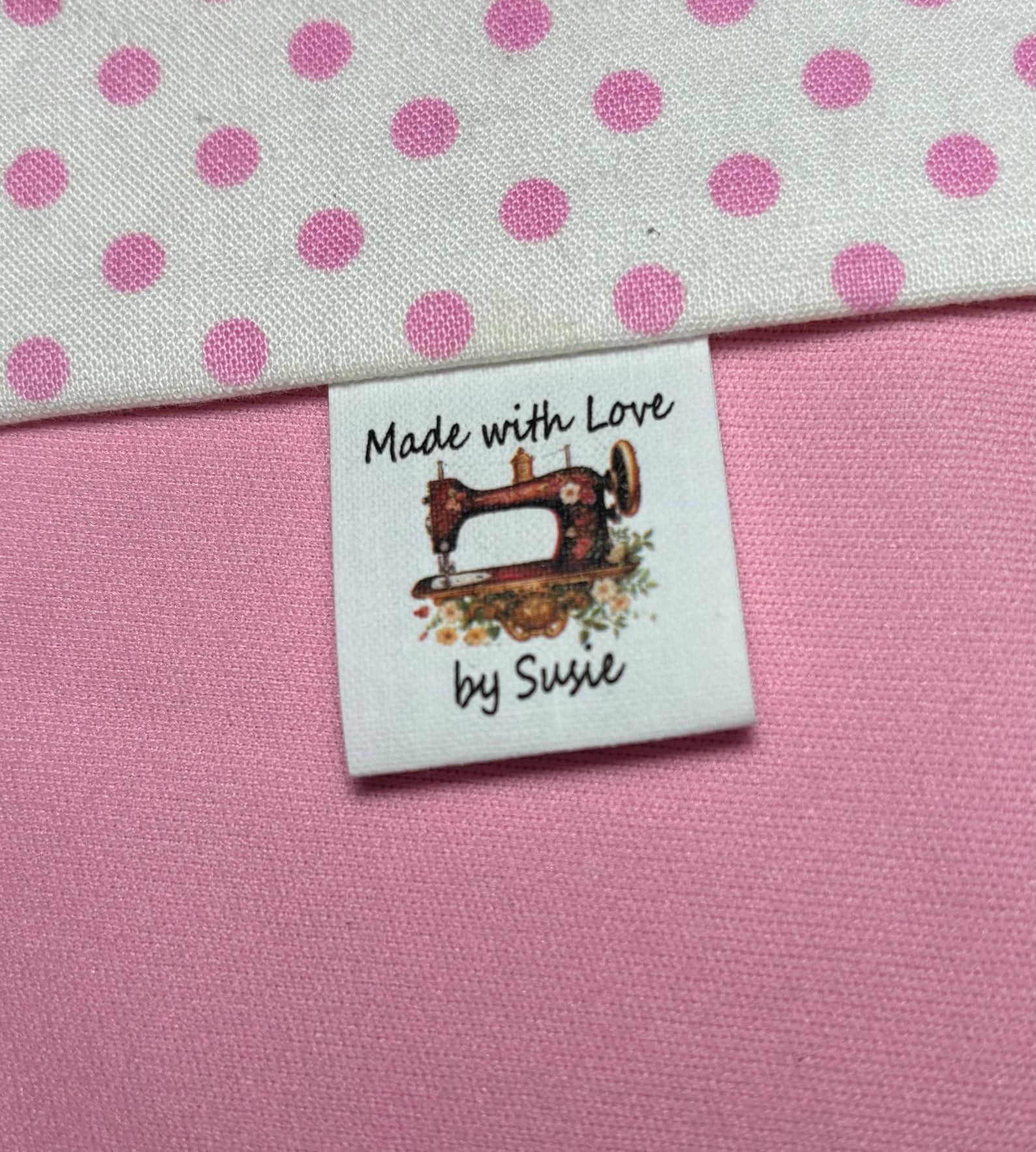 Custom Sewing Labels, Sewing Machine Graphic, White Cotton Loop Fold - Etsy
