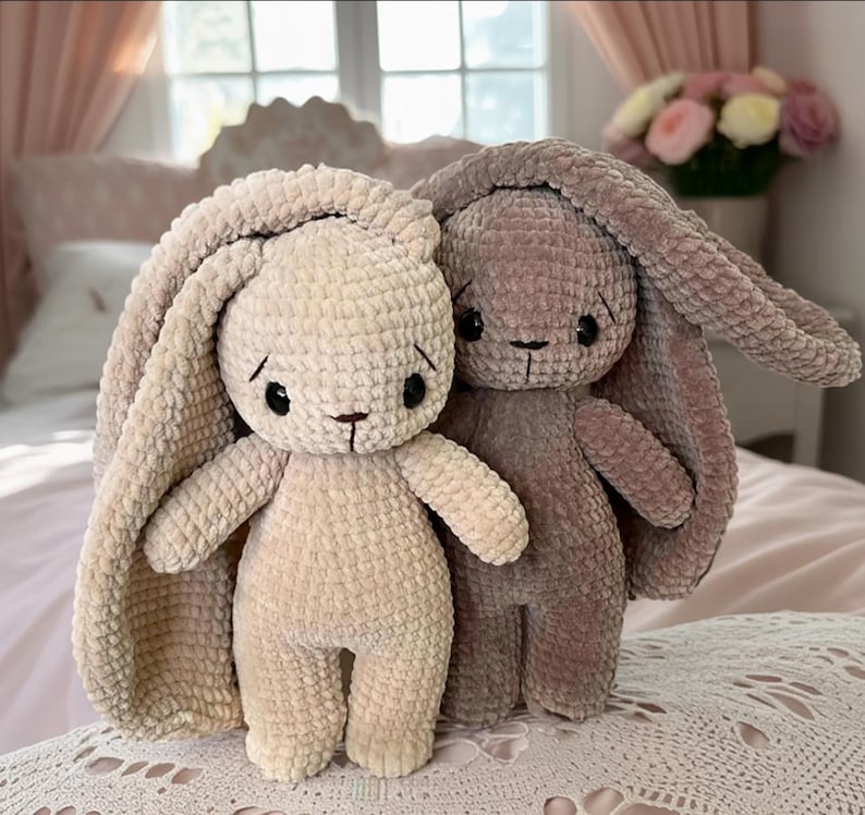 Long Ear Bunny Crochet Pattern, Amigurumi Rabbit Plushie PDF, Easy ...