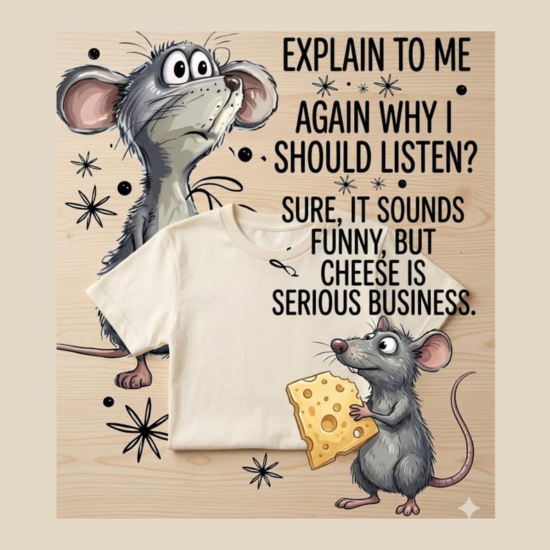 Funny Mouse Cheese T-shirt, Animal Pun Humor Top, Cheese Lover Gift - Etsy
