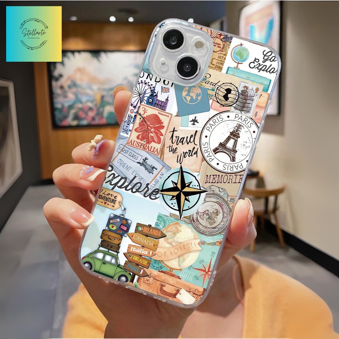 Explore the World Travel Sticker iPhone Clear Case – Clear TPU ...