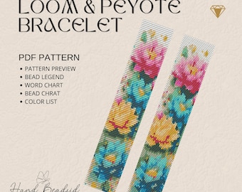 Dragonfly Beads Loom & Peyote Bracelet Pattern, Bead Pattern, Pattern ...