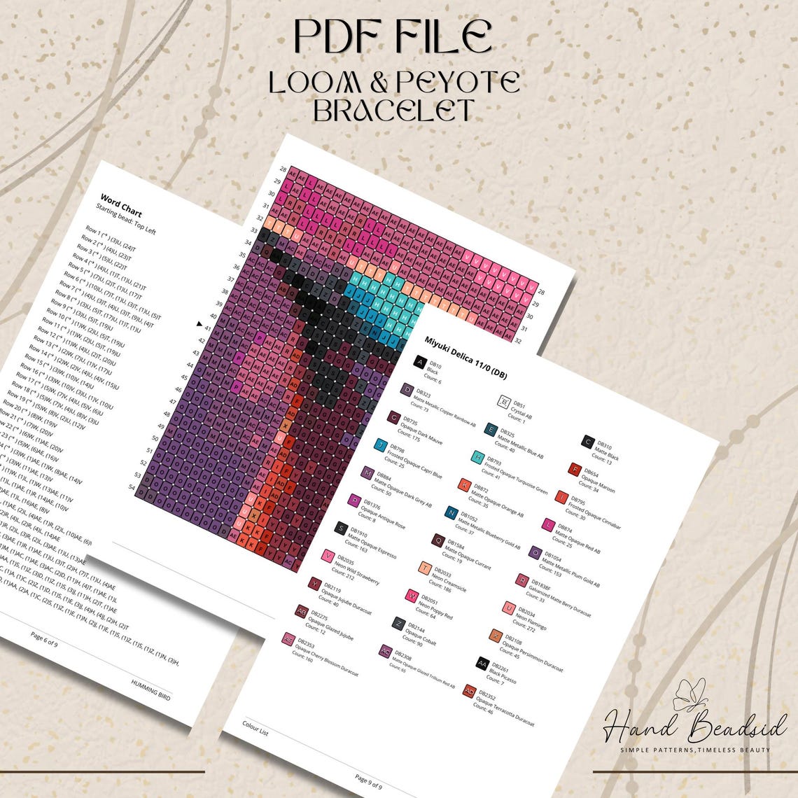 Dragonfly Beads Loom & Peyote Bracelet Pattern, Bead Pattern, Pattern ...