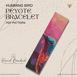Hummingbird Beads Loom & Peyote Bracelet Pattern, Bead Pattern, Pattern ...