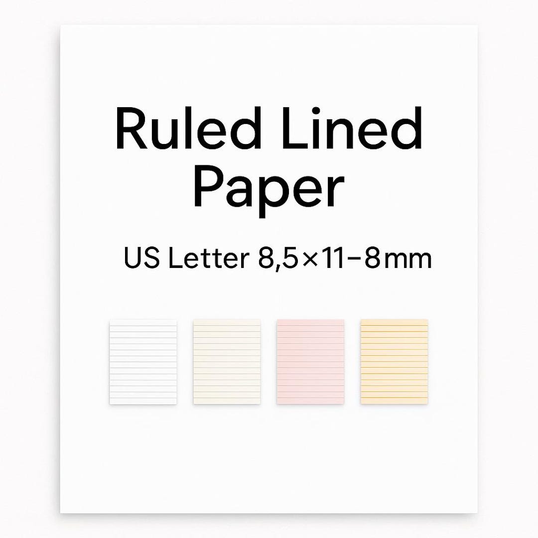 Printable Lined Paper: US Letter, 8mm Spacing (PDF + JPG) - Etsy