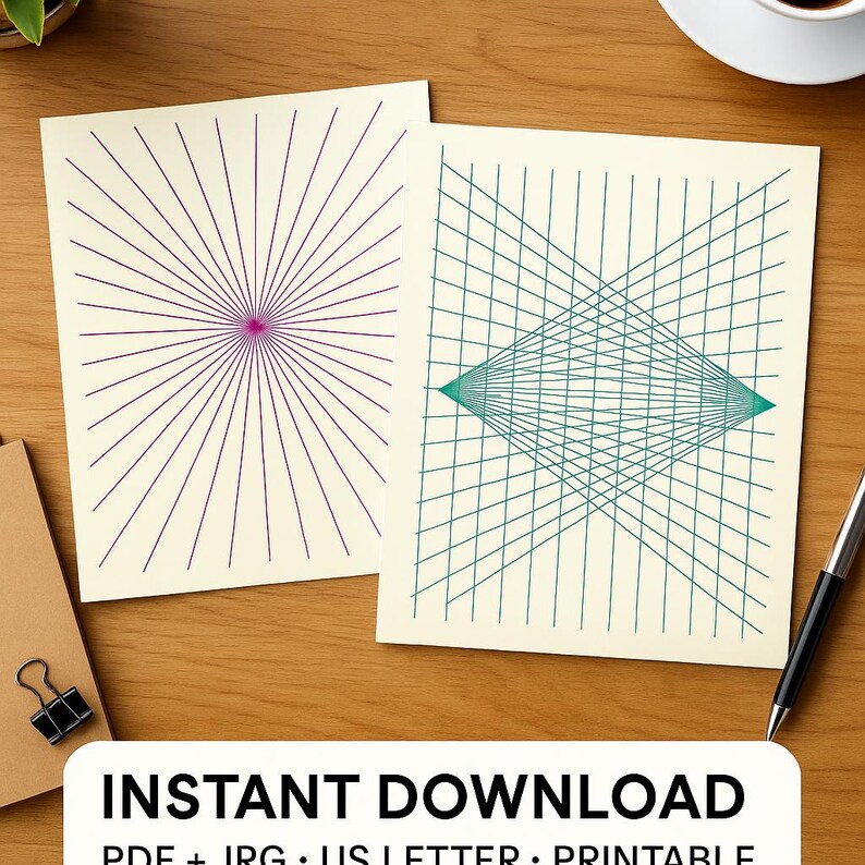 Perspective Grid Paper: 1, 2, 3-point Drawing Template (PDF, JPG) - Etsy