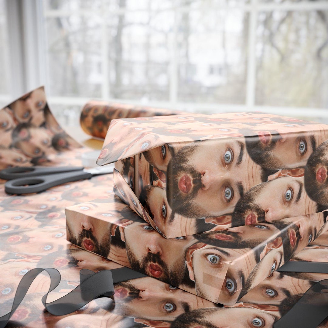 Personalized Funny Face Gift Wrapping Paper, Custom Gift Paper, Custom ...