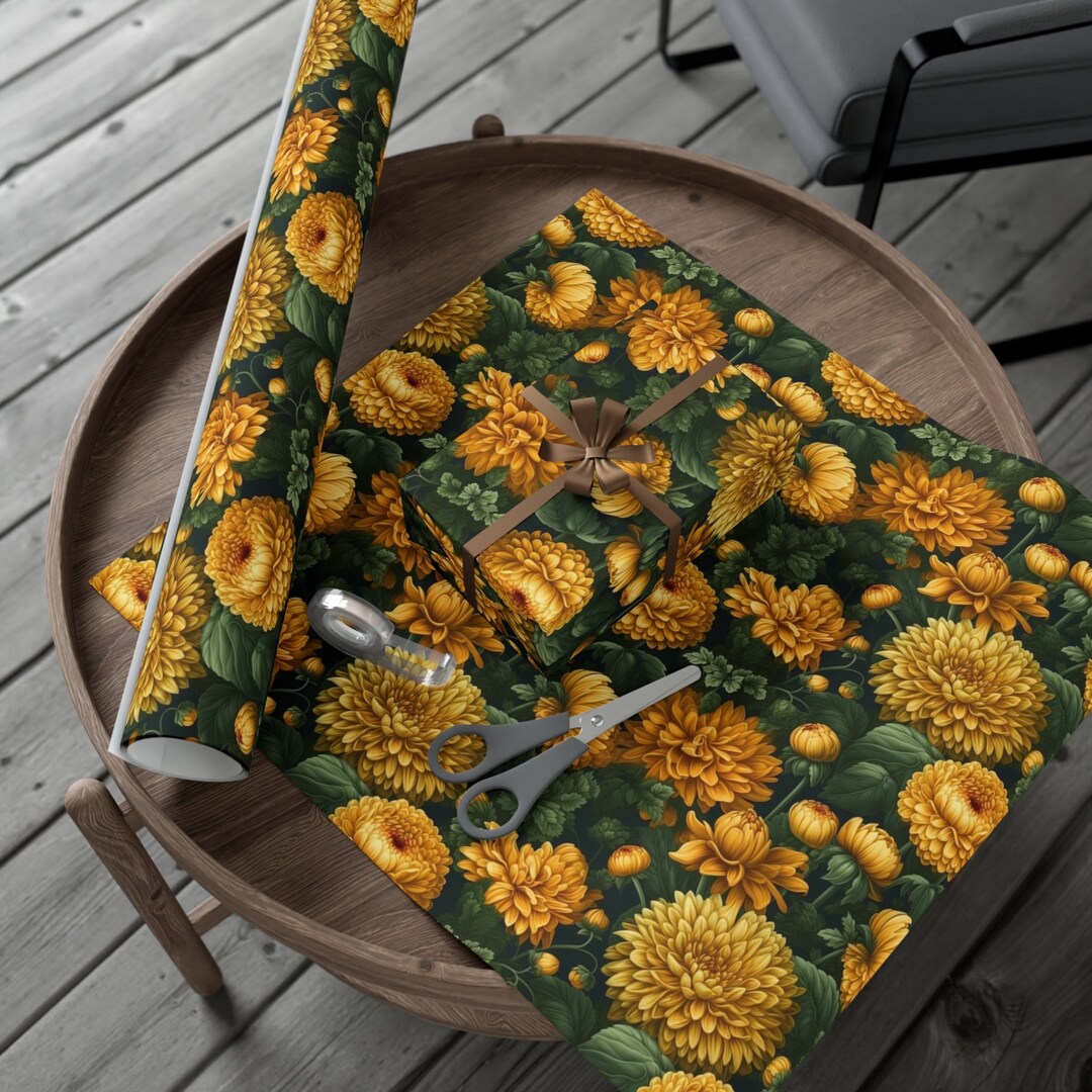 Wedding Flower Aesthetic, Special Marigold Wrapping Paper - Unique Gift ...