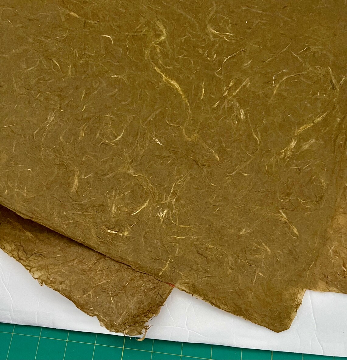 Fiber Decorative Handmade Paper, Natural Dark Olive Colors, Eco ...