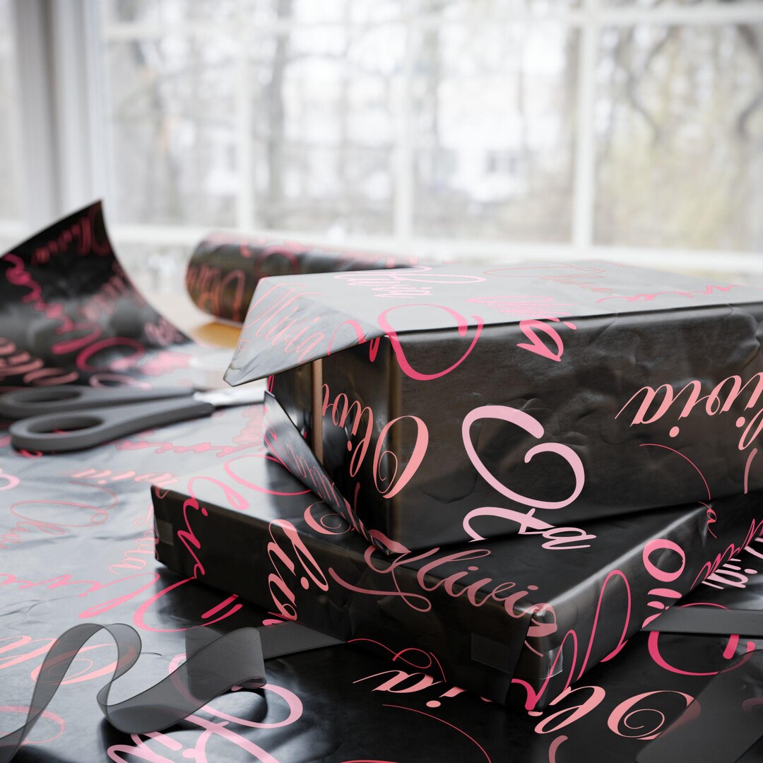 Wrapping Paper, Collage Name Personalized, Gifts for Her, Custom Gift ...