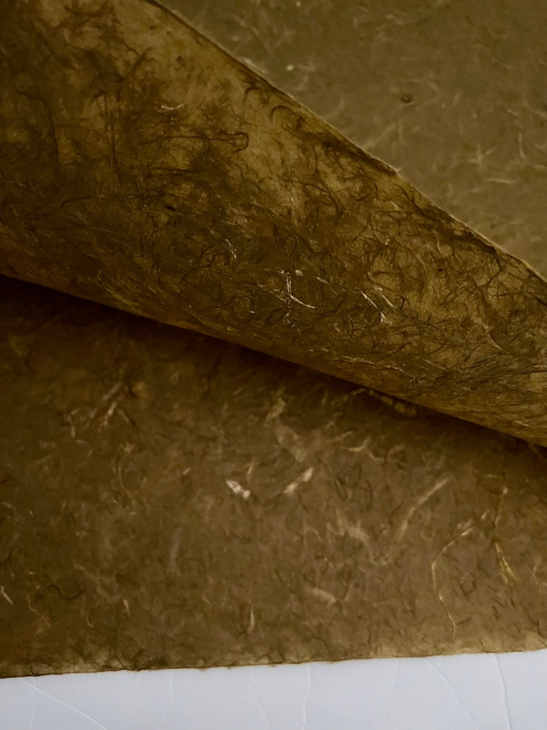Fiber Decorative Handmade Paper, Natural Dark Olive Colors, Eco ...
