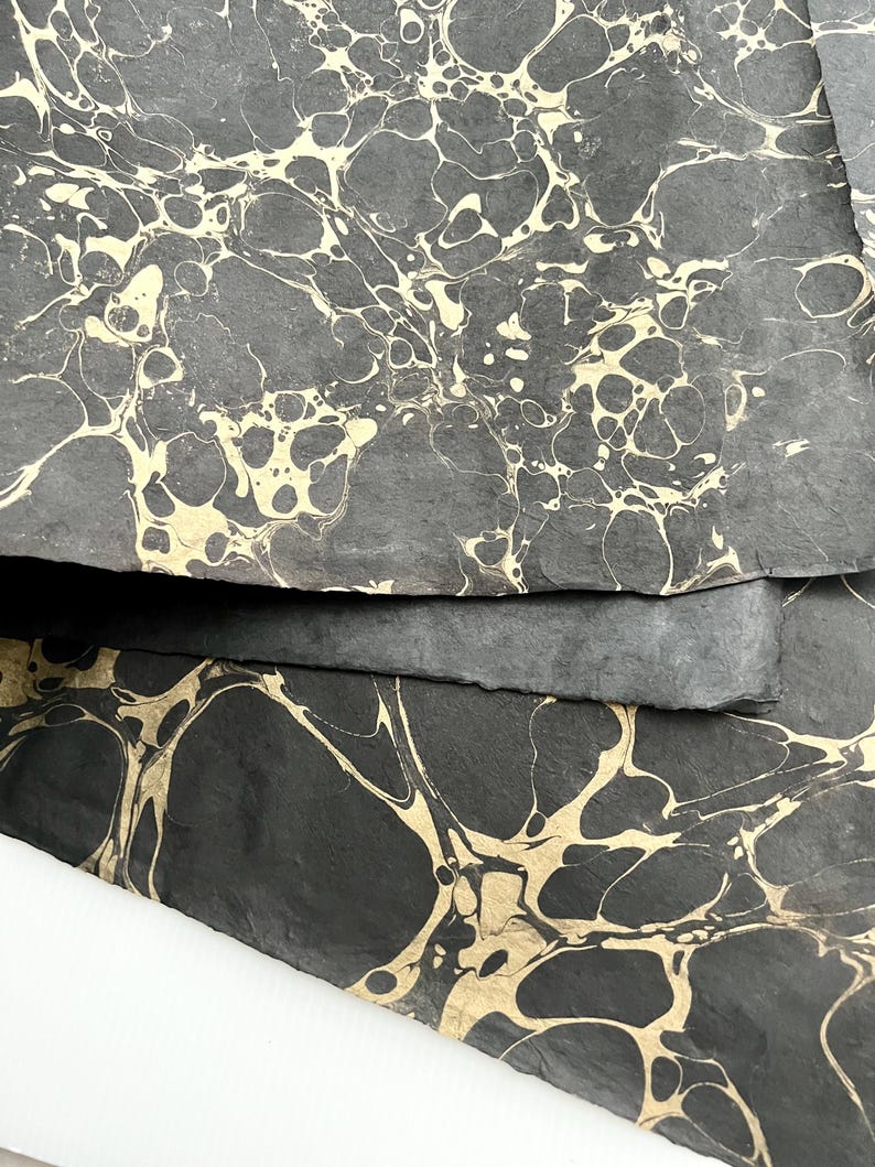Handmade Bookbinding Paper, Hand Marbled Paper, Art Supplies ...