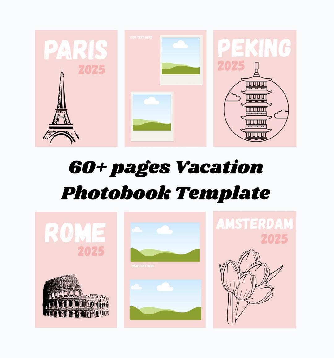 City Trip Photobook Canva Template, Customizable Photo Album (A4) - Etsy