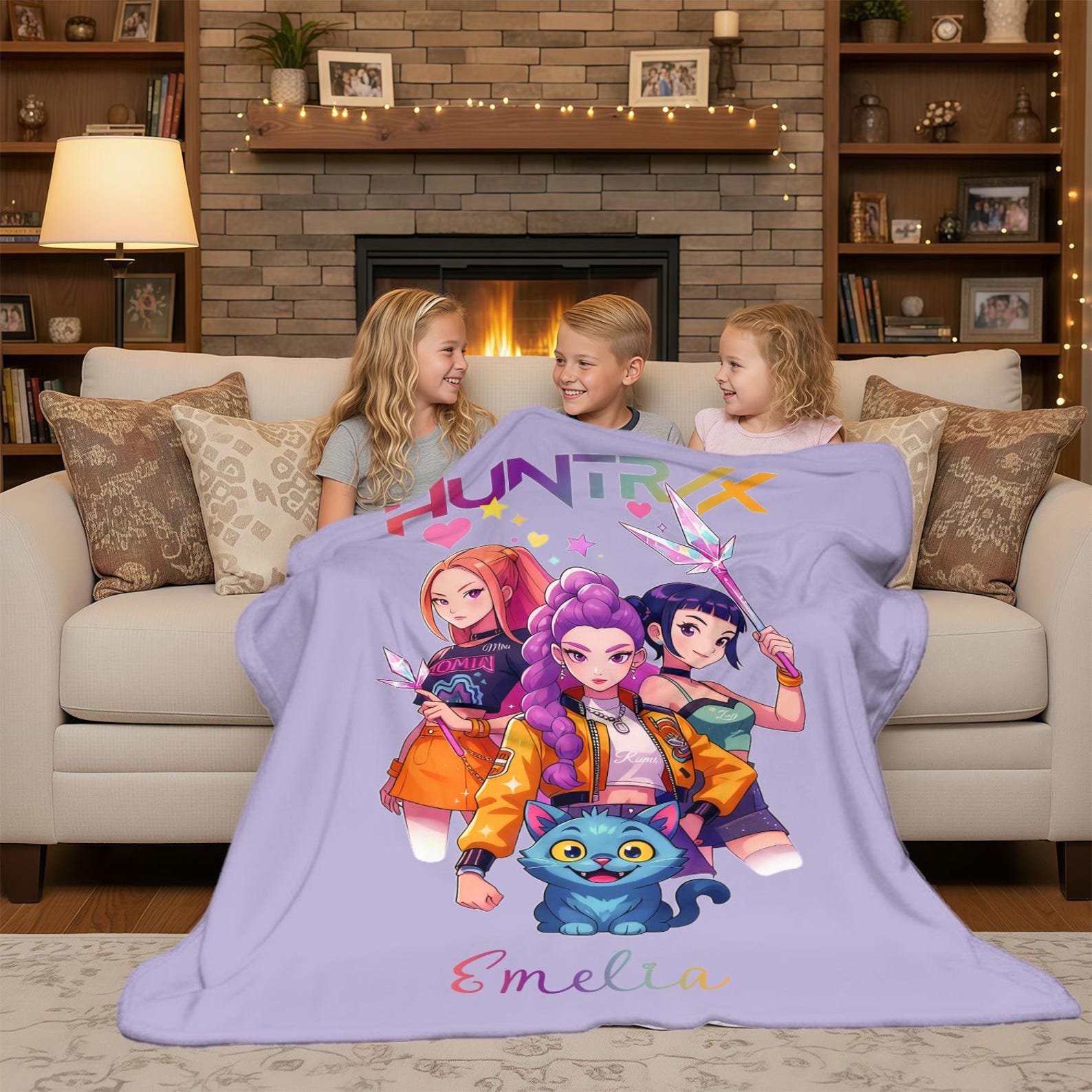 Personalized K-pop Demon Hunters Blanket With Name, Custom Cozy Huntrix ...