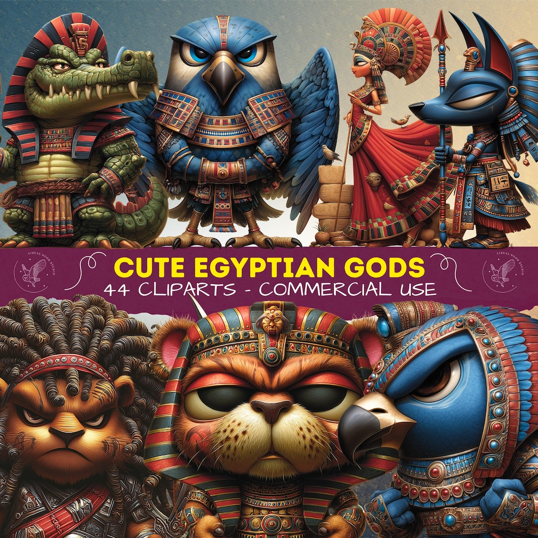 Cute Egyptian Gods Clipart | Kawaii Egypt Deities | Digital Download ...