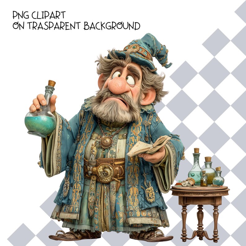 35 Funny Wizards Clipart, Cute Cartoon Magic Characters for ...