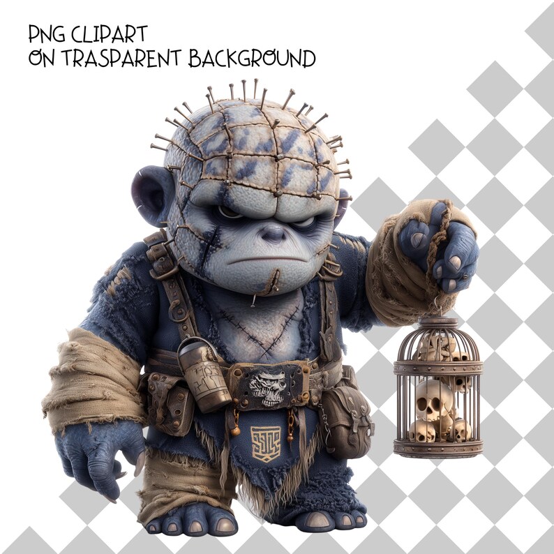Pinhead Characters Clipart Bundle – Horror Fantasy Creatures for Dark ...