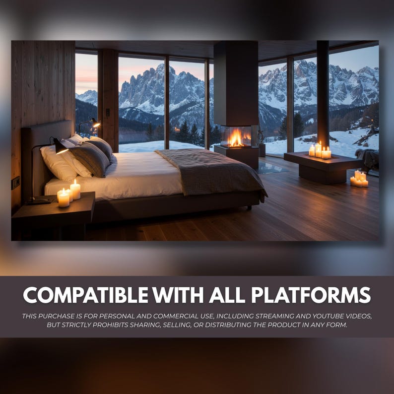 3 Animated Backgrounds, Luxury Dolomites Cozy Bedroom, Seamless Looping ...