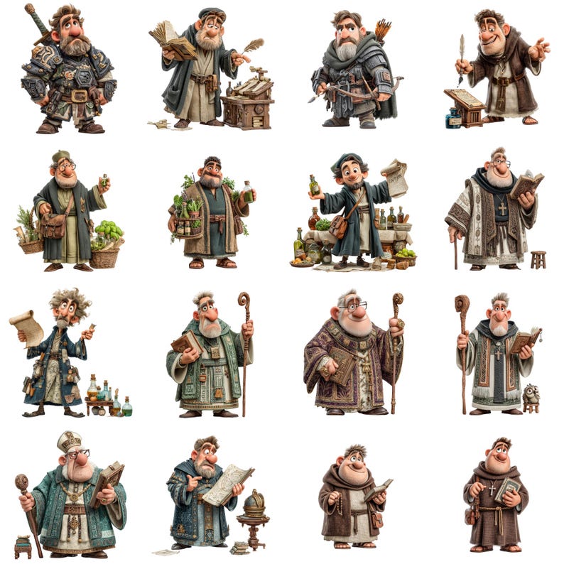 57 Funny Medieval Characters Clipart - Cartoon PNG Images for ...