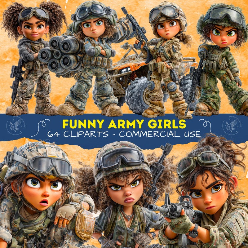Women Soldiers Clipart - Etsy